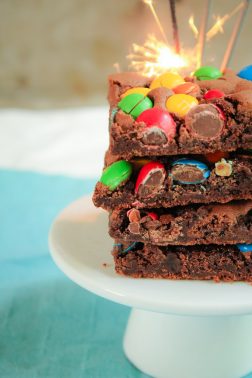 M&M Brownies | Chocolate Brownie Slice - Bake Play Smile