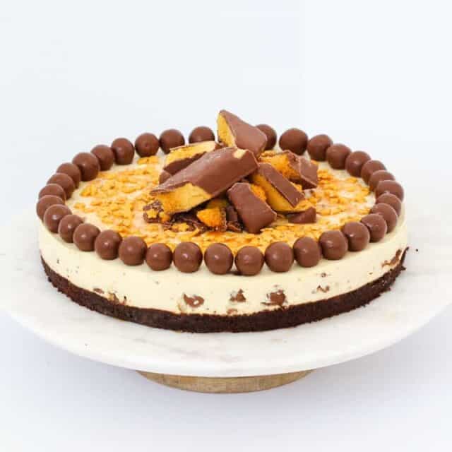 Crunchie & Malteser Cheesecake | No-Bake - Bake Play Smile