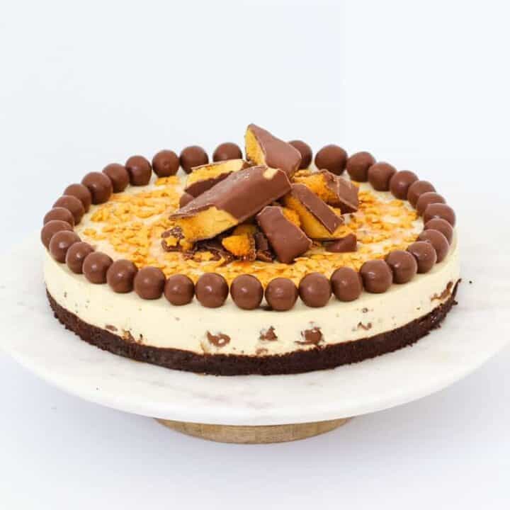Crunchie & Malteser Cheesecake | No-Bake - Bake Play Smile