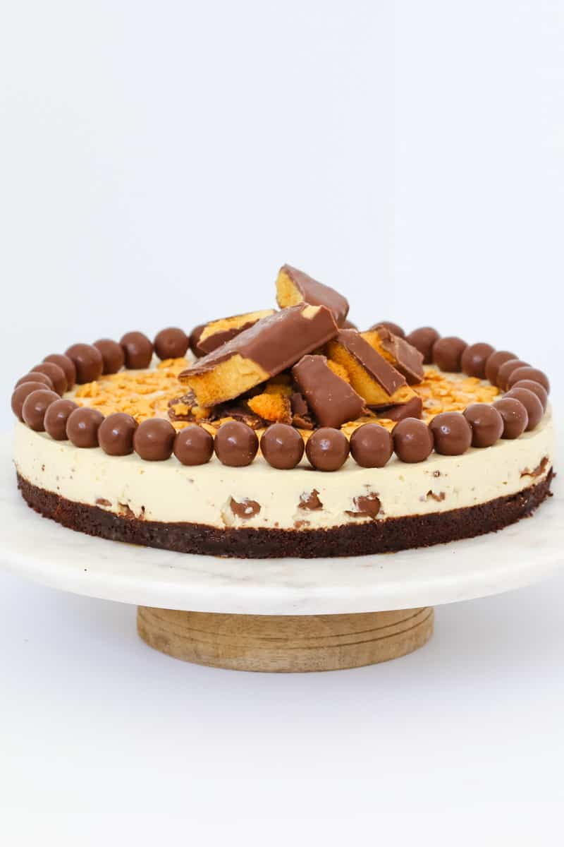 Crunchie & Malteser Cheesecake | No-Bake - Bake Play Smile