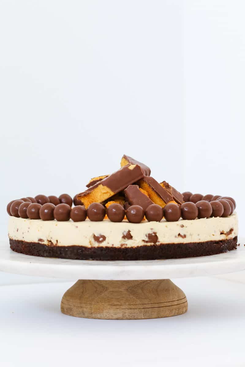 Crunchie & Malteser Cheesecake | No-Bake - Bake Play Smile