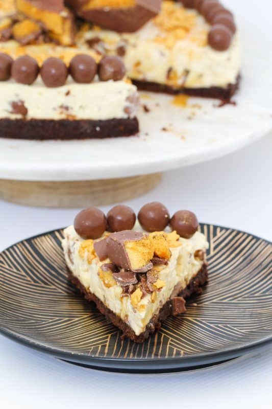 Crunchie & Malteser Cheesecake | No-Bake - Bake Play Smile