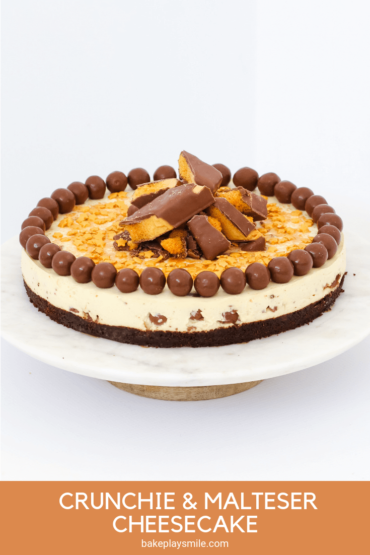 Crunchie & Malteser Cheesecake | No-Bake - Bake Play Smile