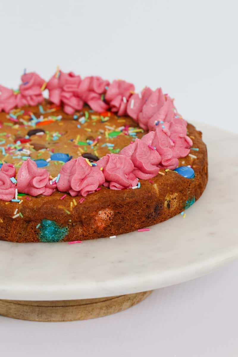 Giant Cookie Cake Recipe | M&Ms & Chocolate Chip - Bake Play Smile