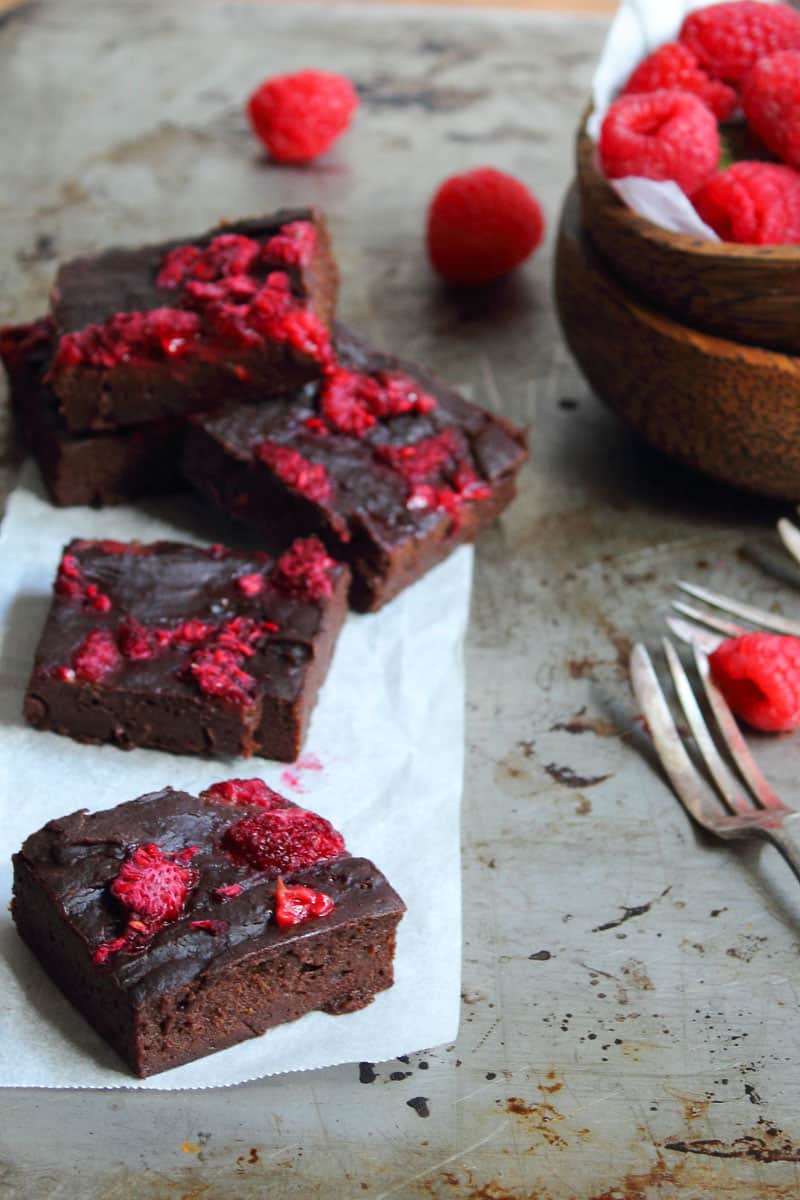 Healthy Raspberry Brownies - Bake Play Smile