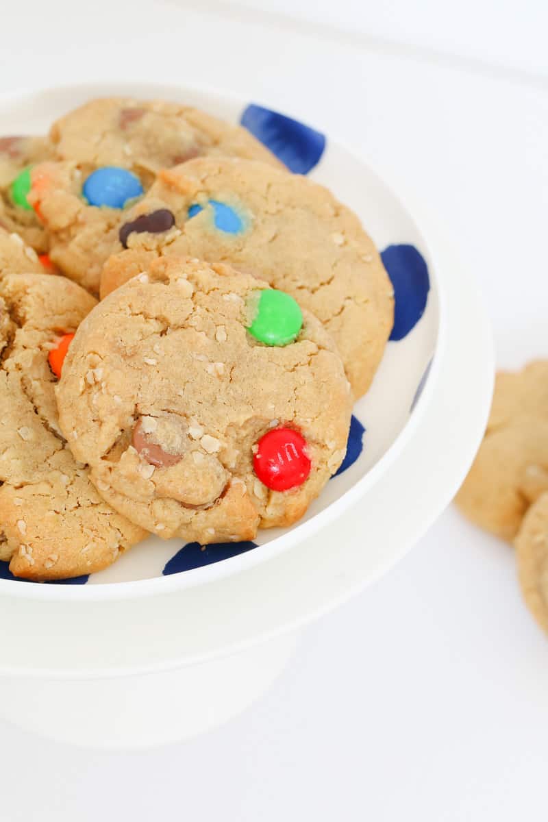Peanut Butter Cookies with M&Ms - Bake Play Smile