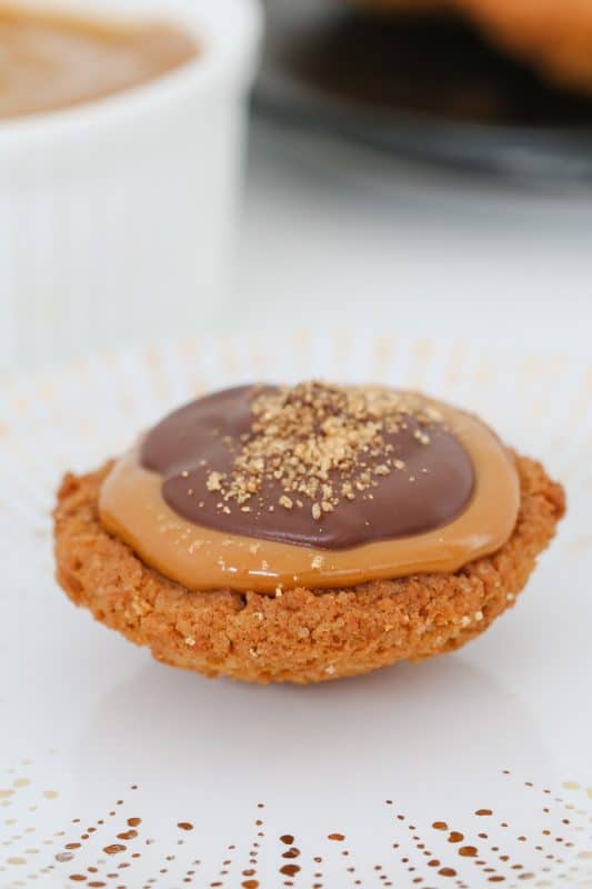 Chocolate & Caramel Butternut Snap Tartlets - Bake Play Smile