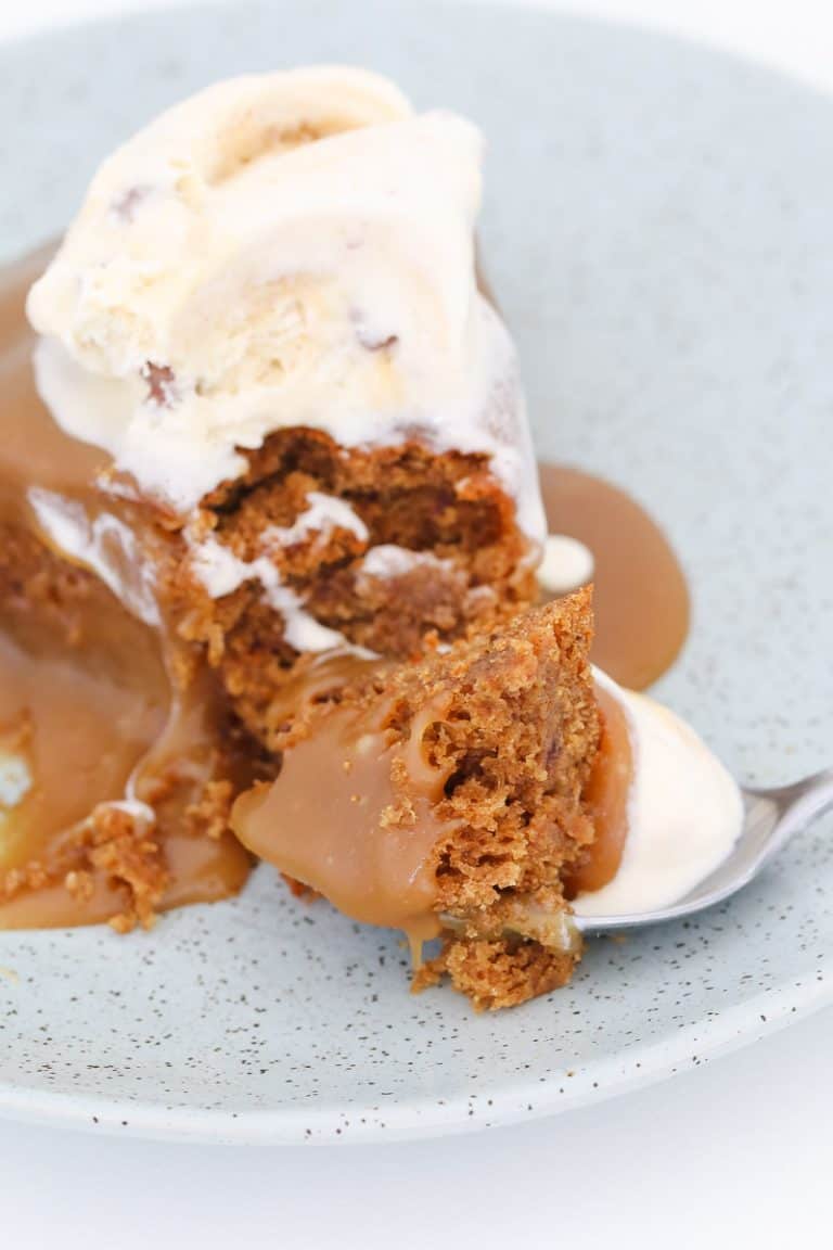 Sticky Date Pudding with Caramel Sauce - Bake Play Smile