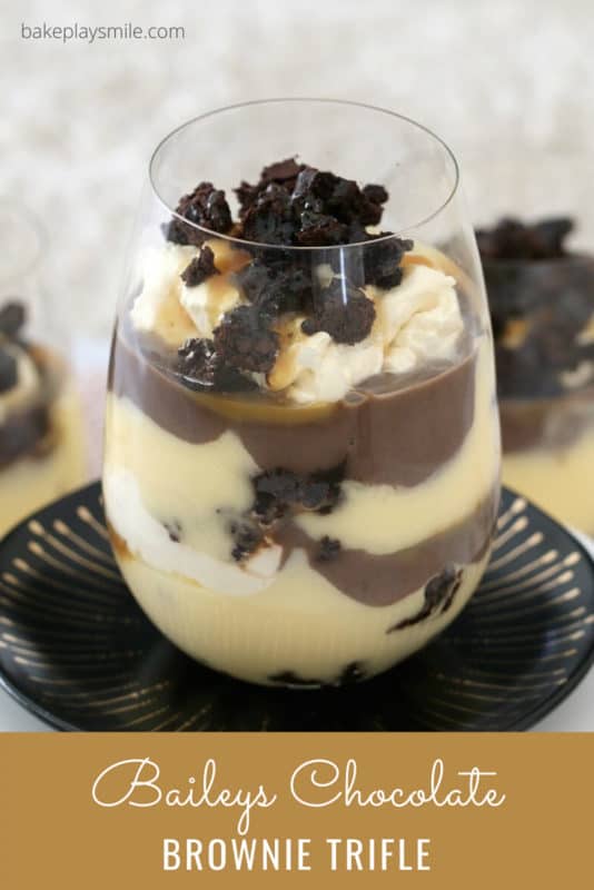 Baileys Chocolate Brownie Trifle - Bake Play Smile