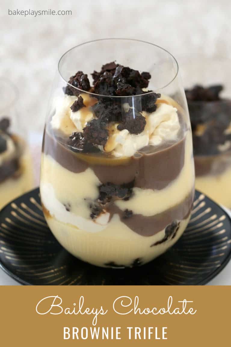 Baileys Chocolate Brownie Trifle - Bake Play Smile