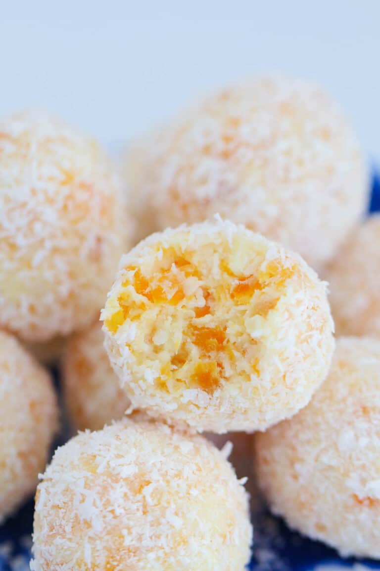 White Chocolate, Coconut & Apricot Balls - Bake Play Smile