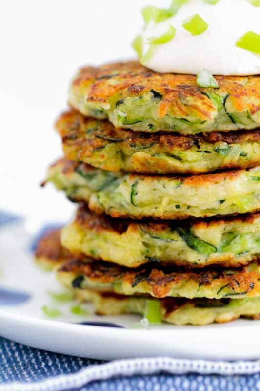 Healthy Zucchini Fritters | 4 Ingredients - Bake Play Smile