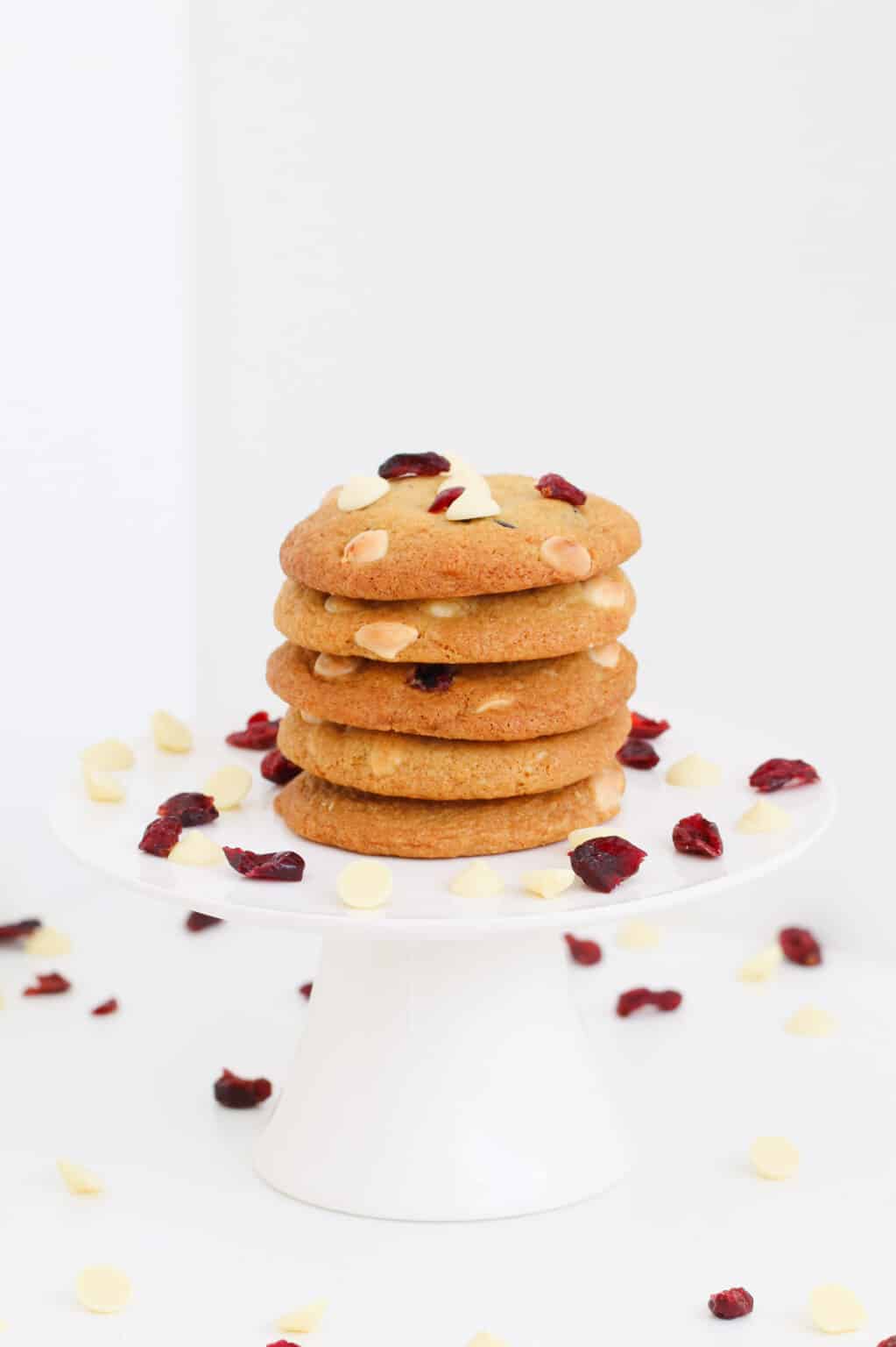 Soft & Chewy White Chocolate & Cranberry Cookies - Bake Play Smile
