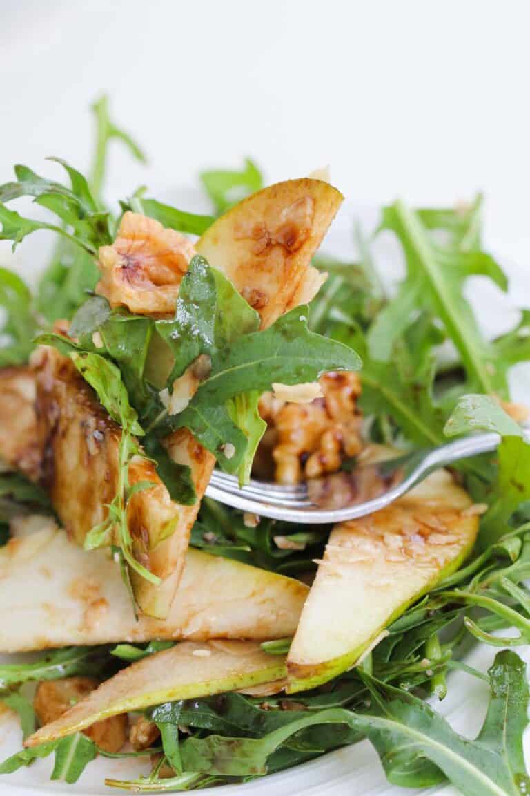 Walnut, Parmesan, Pear and Rocket Salad - Bake Play Smile