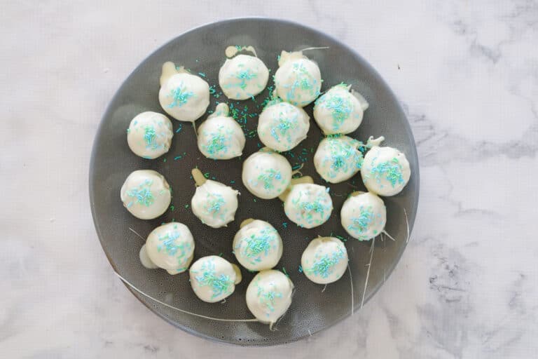 Peppermint Crisp Tim Tam Balls - Bake Play Smile