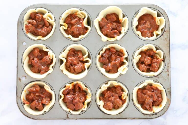 Chunky Beef Party Pies (Mini Meat Pies) - Bake Play Smile