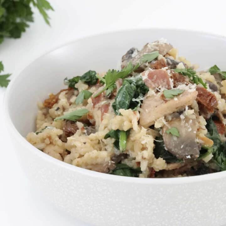 Slow Cooker Risotto - Chicken and Mushroom - Bake Play Smile