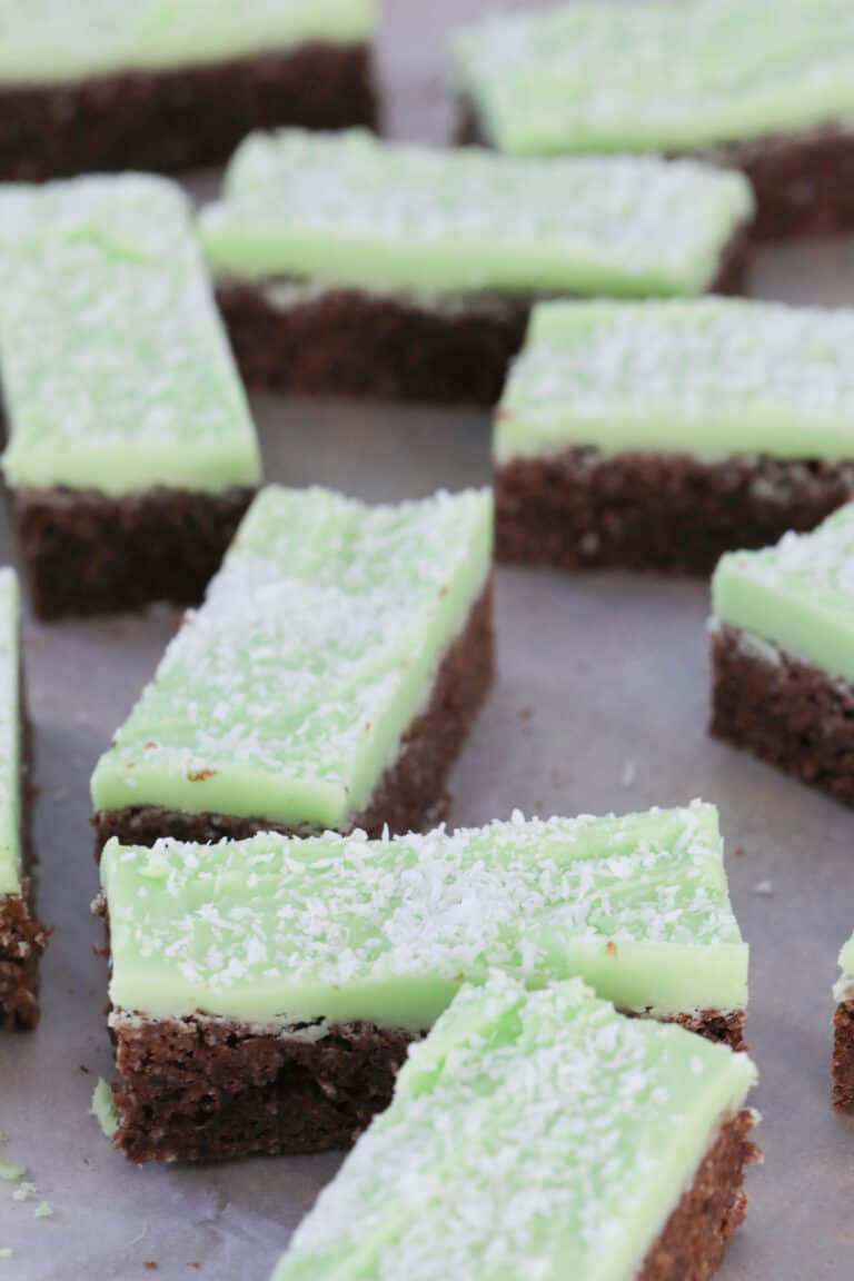 Baked Chocolate Mint Slice - Bake Play Smile