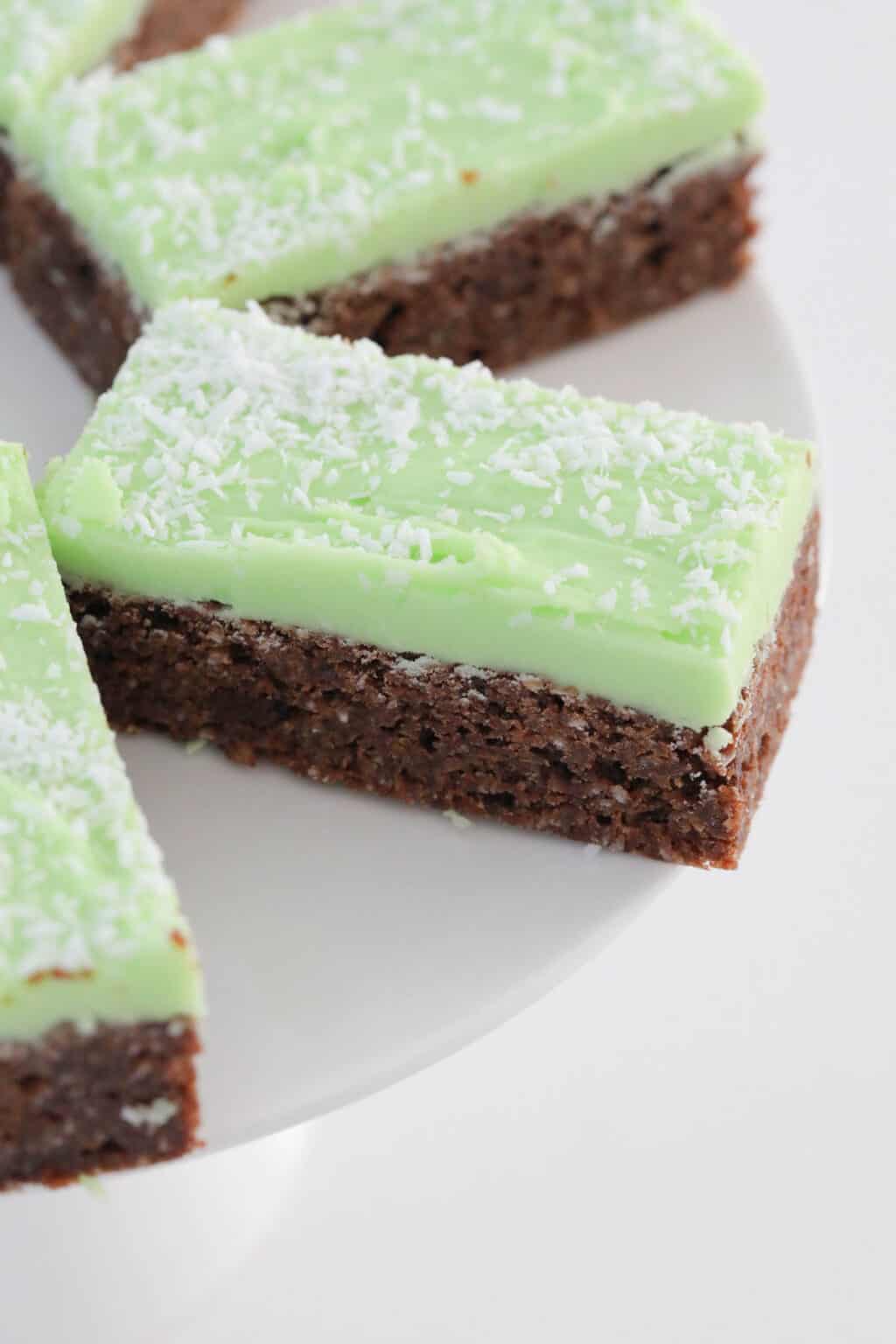 Baked Chocolate Mint Slice - Bake Play Smile
