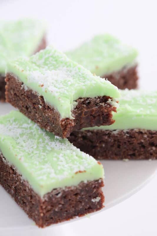 Baked Chocolate Mint Slice - Bake Play Smile
