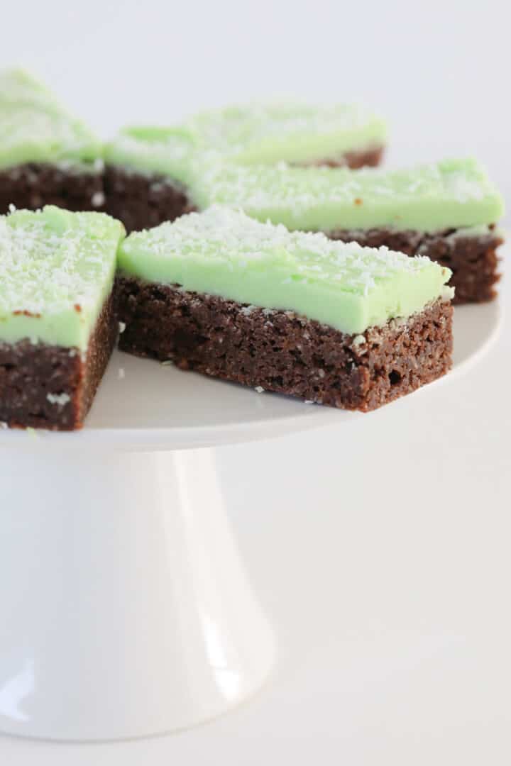 Baked Chocolate Mint Slice - Bake Play Smile