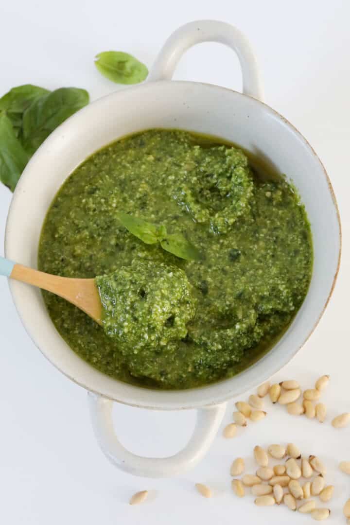 Thermomix Pesto - Basil, Parmesan & Pine Nuts - Bake Play Smile