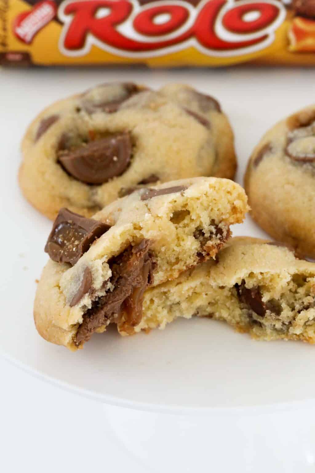 Rolo Chocolate Chip Cookies - Bake Play Smile