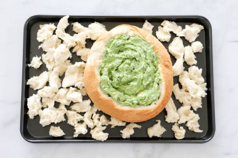 The ULTIMATE Creamy Spinach Cob Loaf - Bake Play Smile