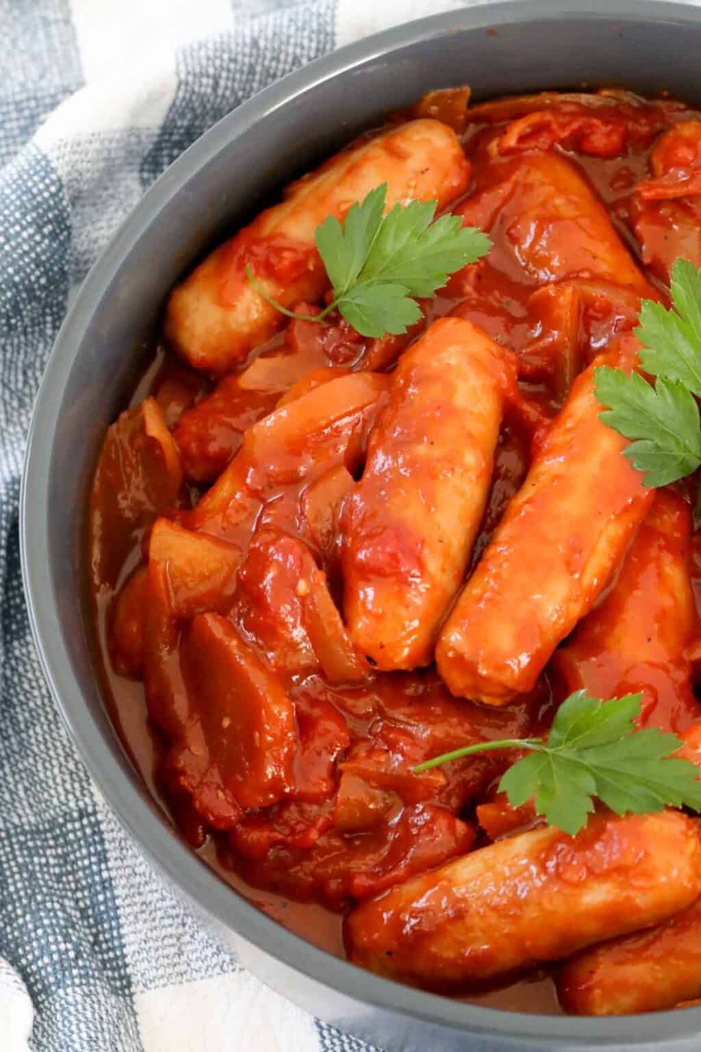 Devilled Sausages - Bake Play Smile