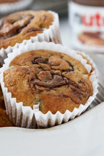 The BEST Banana Nutella Muffins - Bake Play Smile