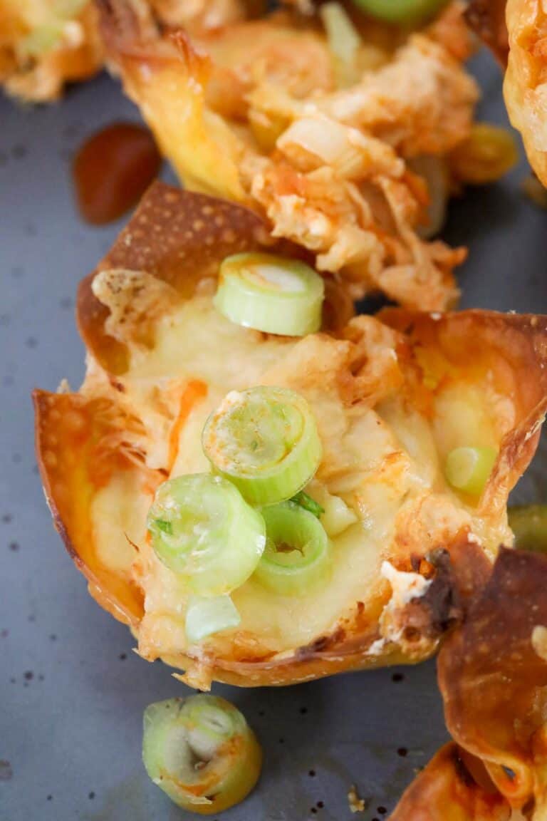 Buffalo Chicken Wonton Cups - Bake Play Smile