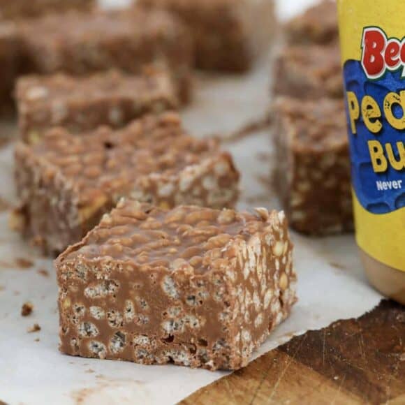 4 Ingredient Peanut Butter Crunch Bars - Bake Play Smile