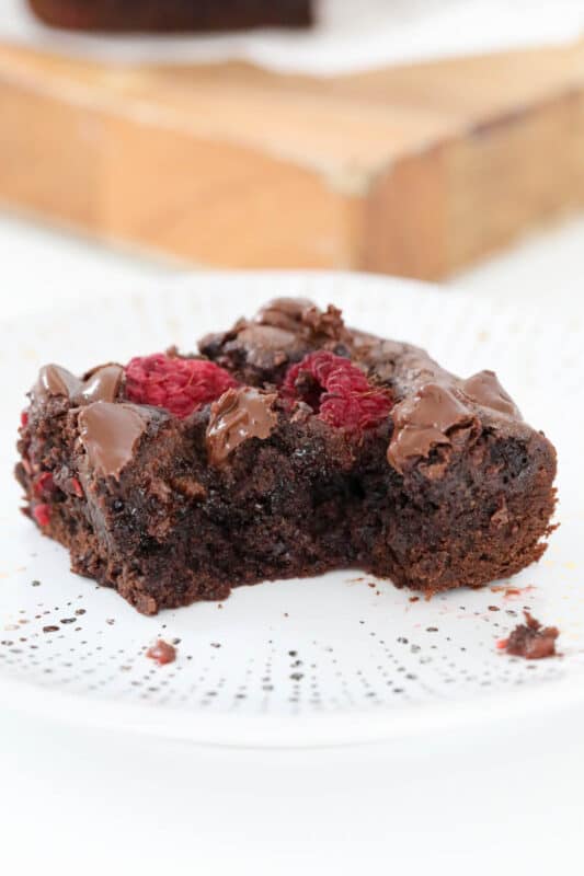 Fudgy Chocolate Raspberry Brownies - Bake Play Smile
