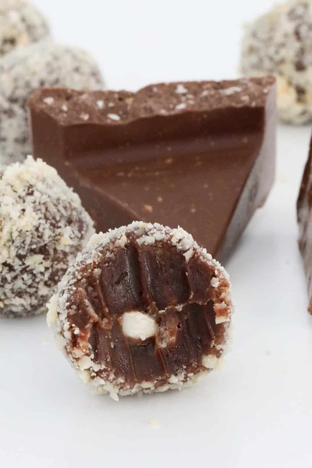 4 Ingredient Chocolate Toblerone Truffles - Bake Play Smile