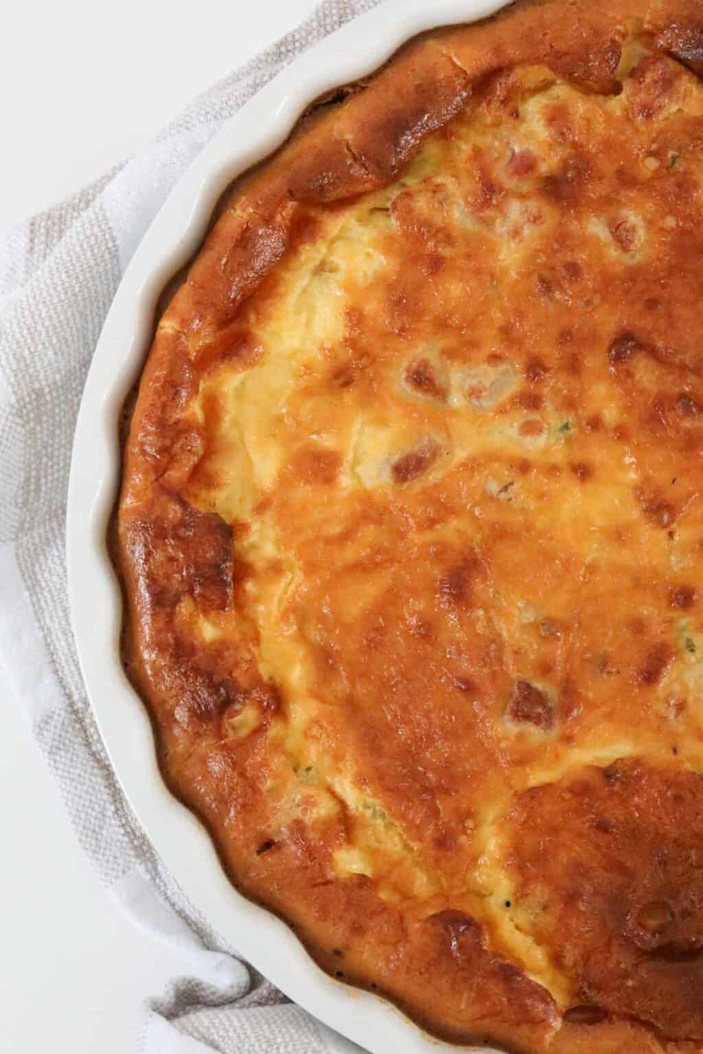 Impossible Quiche | 6 Ingredient Bacon & Cheese Crustless Quiche - Bake ...