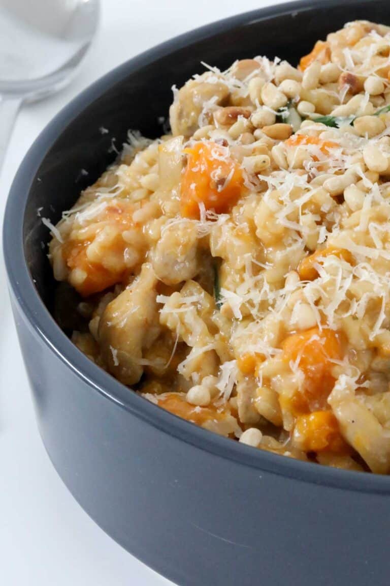 Creamy Chicken Pumpkin Risotto | Sun-dried Tomatoes, & Spinach - Bake ...