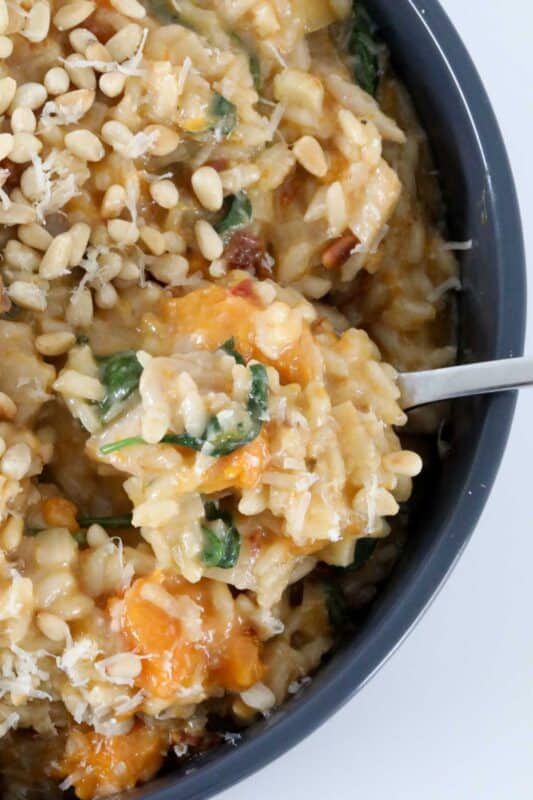 Creamy Chicken Pumpkin Risotto | Sun-dried Tomatoes, & Spinach - Bake ...