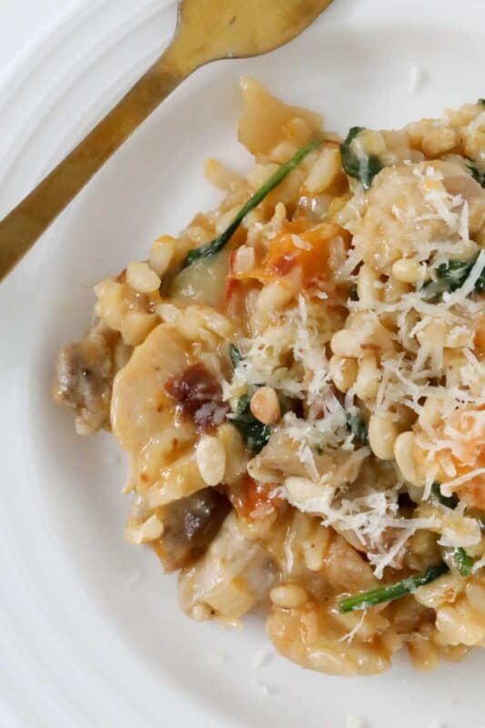 Creamy Chicken Pumpkin Risotto | Sun-dried Tomatoes, & Spinach - Bake ...