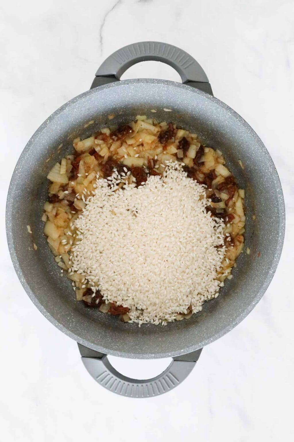 Creamy Chicken Pumpkin Risotto | Sun-dried Tomatoes, & Spinach - Bake Play Smile