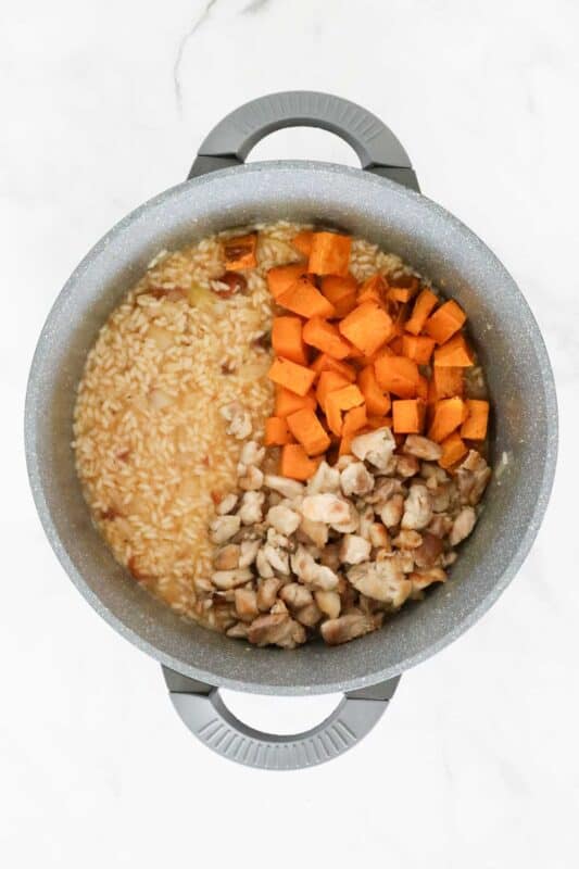 Creamy Chicken Pumpkin Risotto | Sun-dried Tomatoes, & Spinach - Bake ...