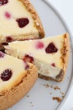 The ULTIMATE Raspberry Baked Cheesecake Recipe! - Bake Play Smile