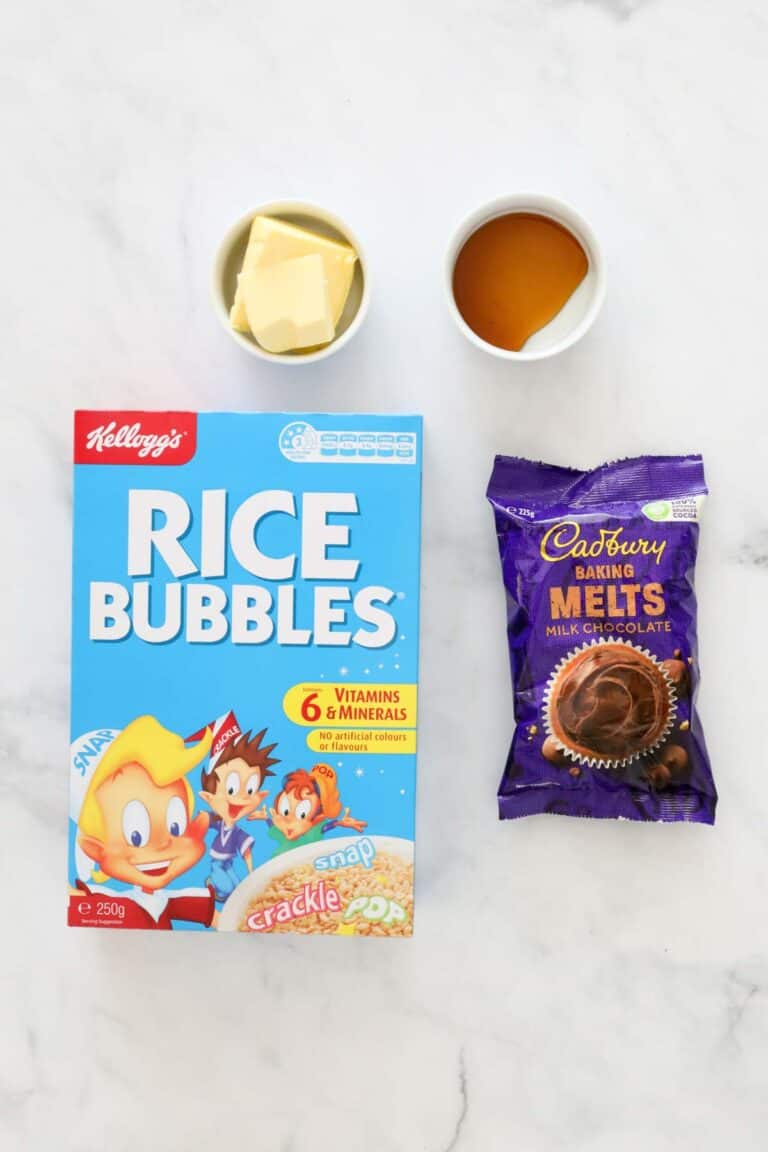 No-Bake Chocolate Rice Bubble Slice | 4 Ingredient Recipe - Bake Play Smile