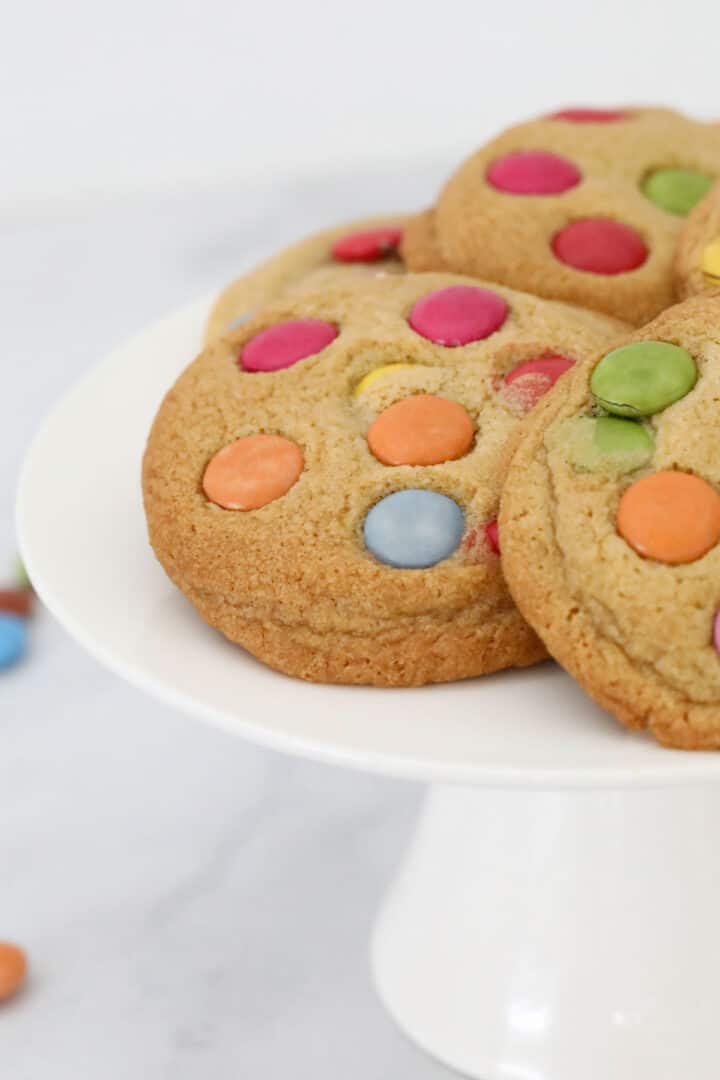 Soft & Chewy Smarties Cookies - Bake Play Smile