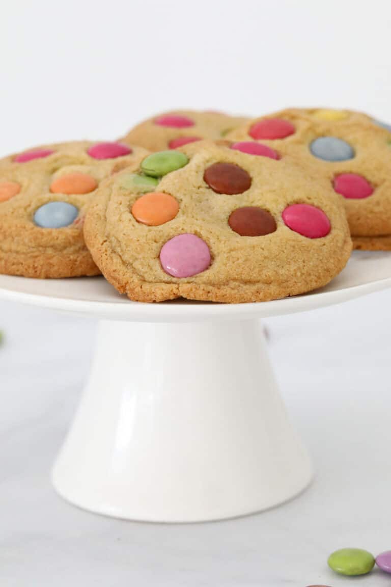 Soft & Chewy Smarties Cookies - Bake Play Smile