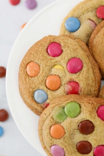 Soft & Chewy Smarties Cookies - Bake Play Smile