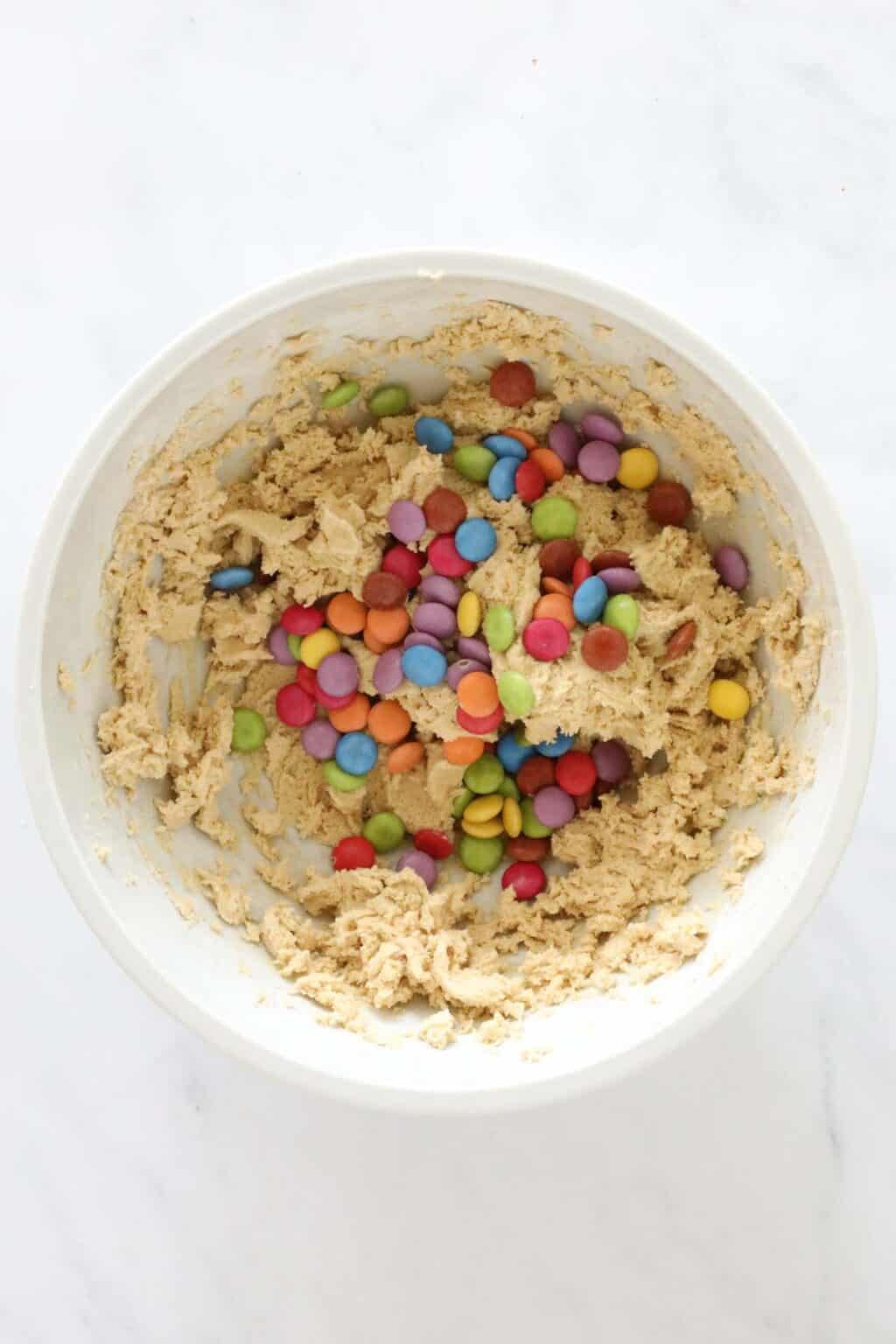 Soft & Chewy Smarties Cookies - Bake Play Smile