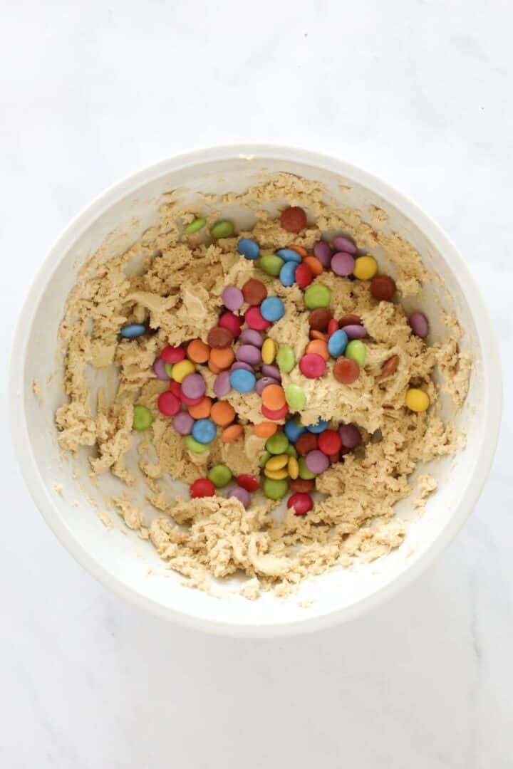 Soft & Chewy Smarties Cookies - Bake Play Smile