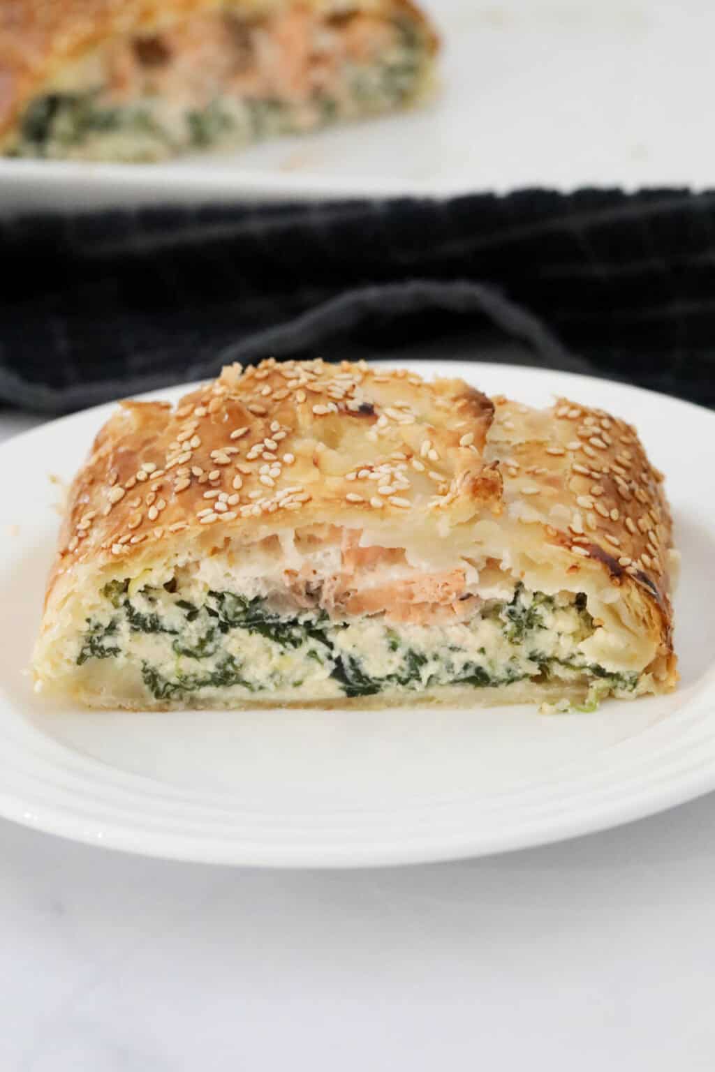 Puff Pastry Salmon Pie with Spinach & Ricotta - Bake Play Smile
