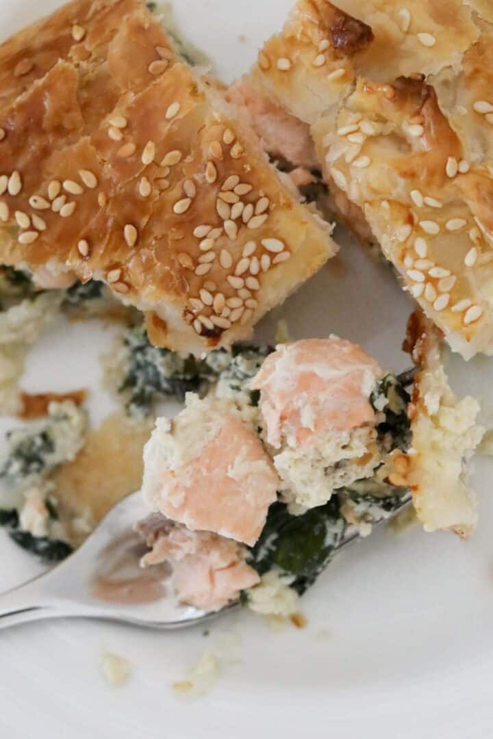 Puff Pastry Salmon Pie with Spinach & Ricotta - Bake Play Smile