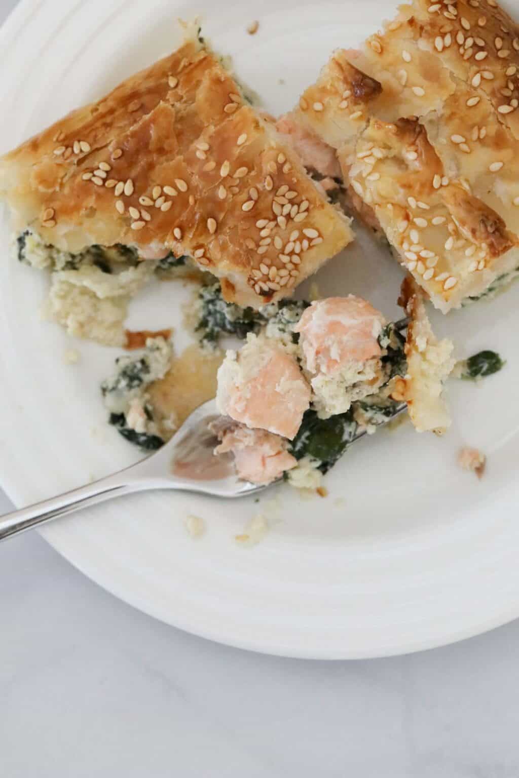 Puff Pastry Salmon Pie with Spinach & Ricotta - Bake Play Smile